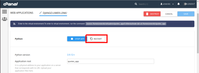 Deploy Django 4.0 on Shared Hosting - Python Fusion